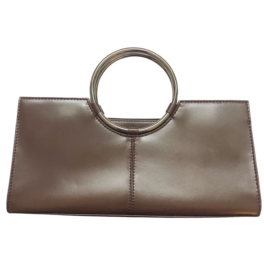 Daniela Moda Chocolate Brown Leather Mod Handbag Euc - Gem